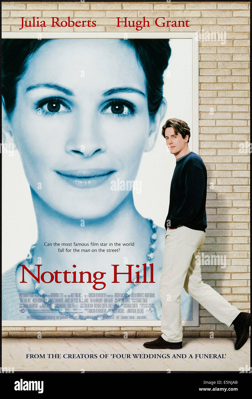NOTTING HILL, US poster, from left: Julia Roberts, Hugh Grant, 1999 ...