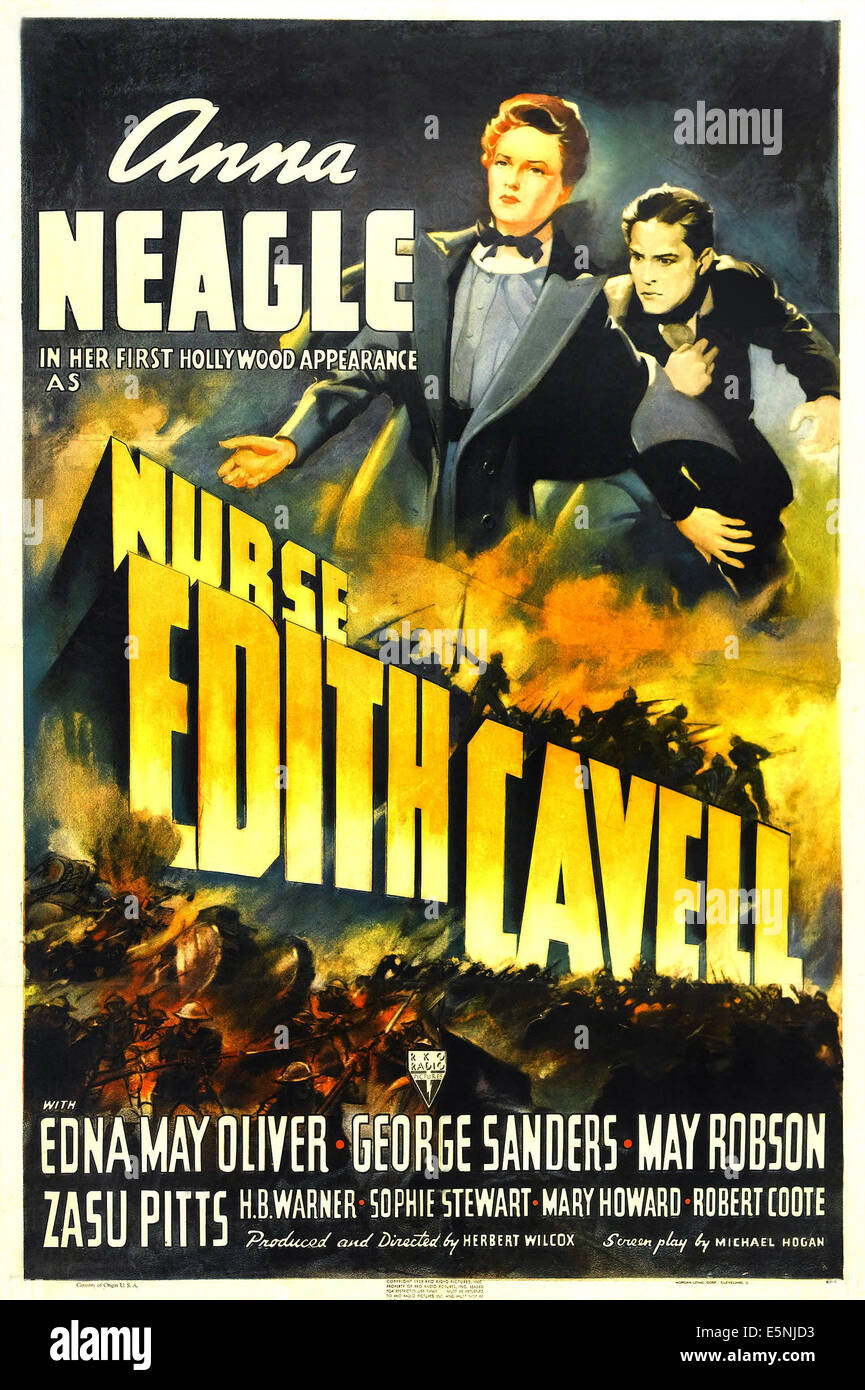 NURSE EDITH CAVELL, US poster art, from left: Anna Neagle, Jimmy Butler ...