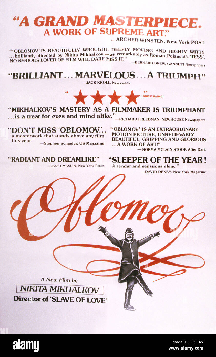OBLOMOV, US poster, 1980, © IFEX/courtesy Everett Collection Stock ...
