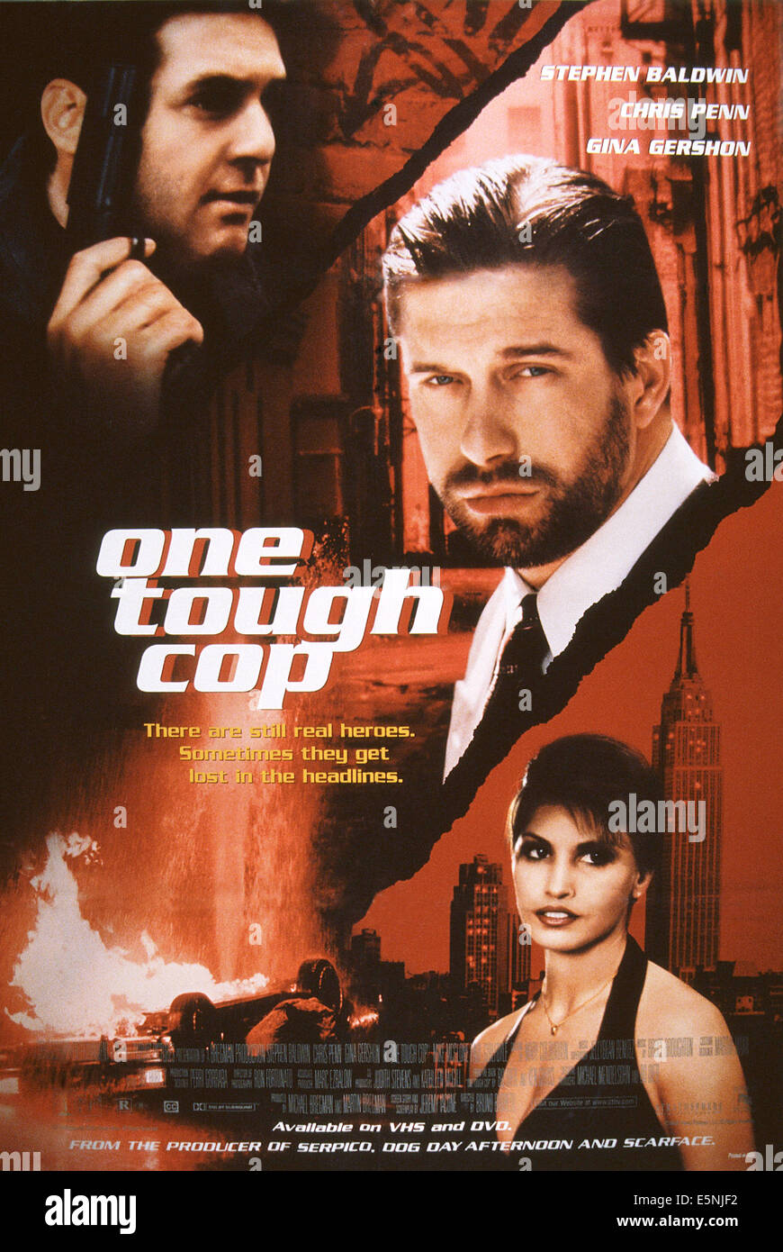 ONE TOUGH COP, US poster, from top: Christopher Penn, Stephen Baldwin, Gina Gershon, 1998 ...