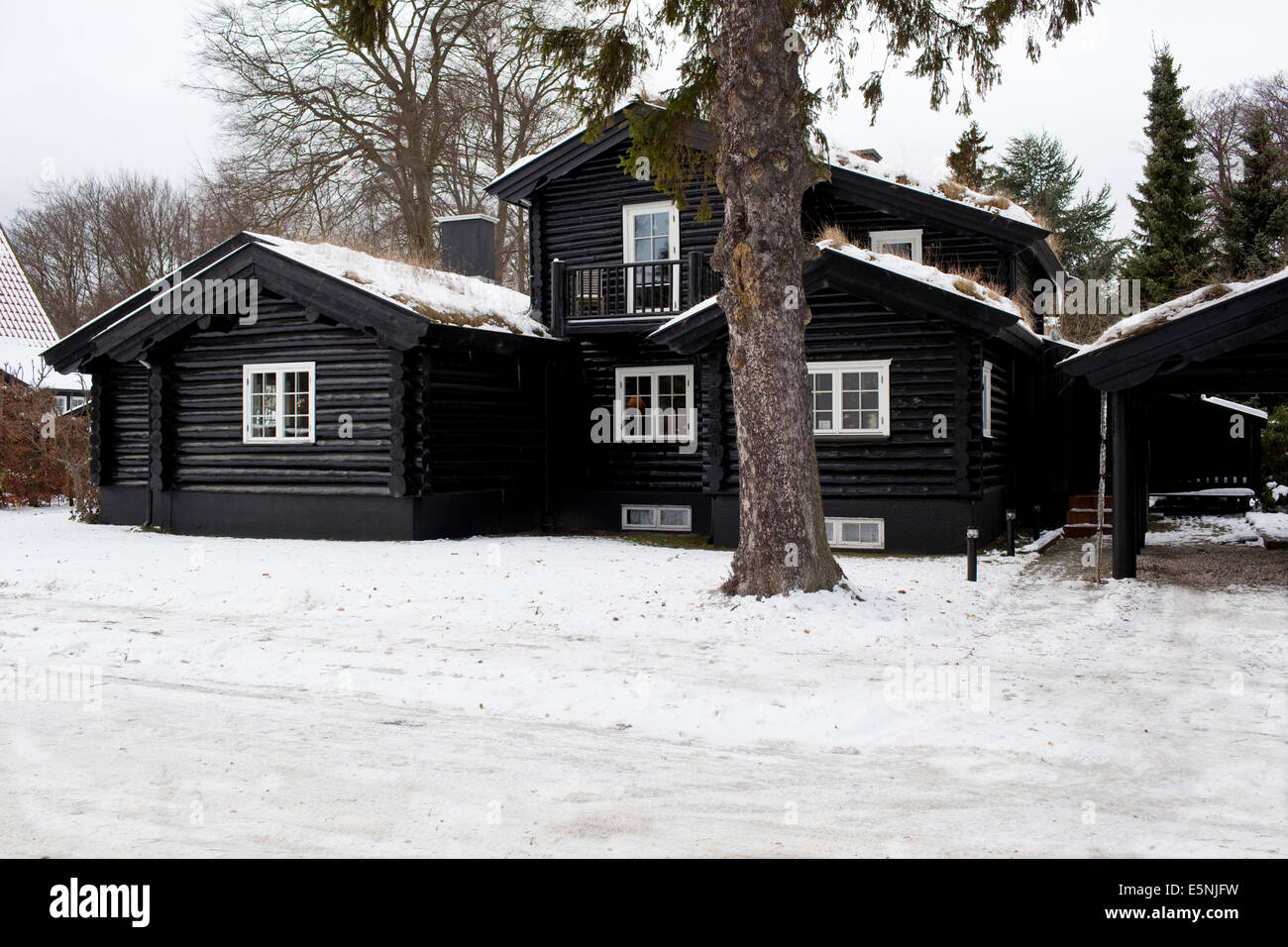 Winter chalet in snow, Copenhagen, Denmark Stock Photo - Alamy