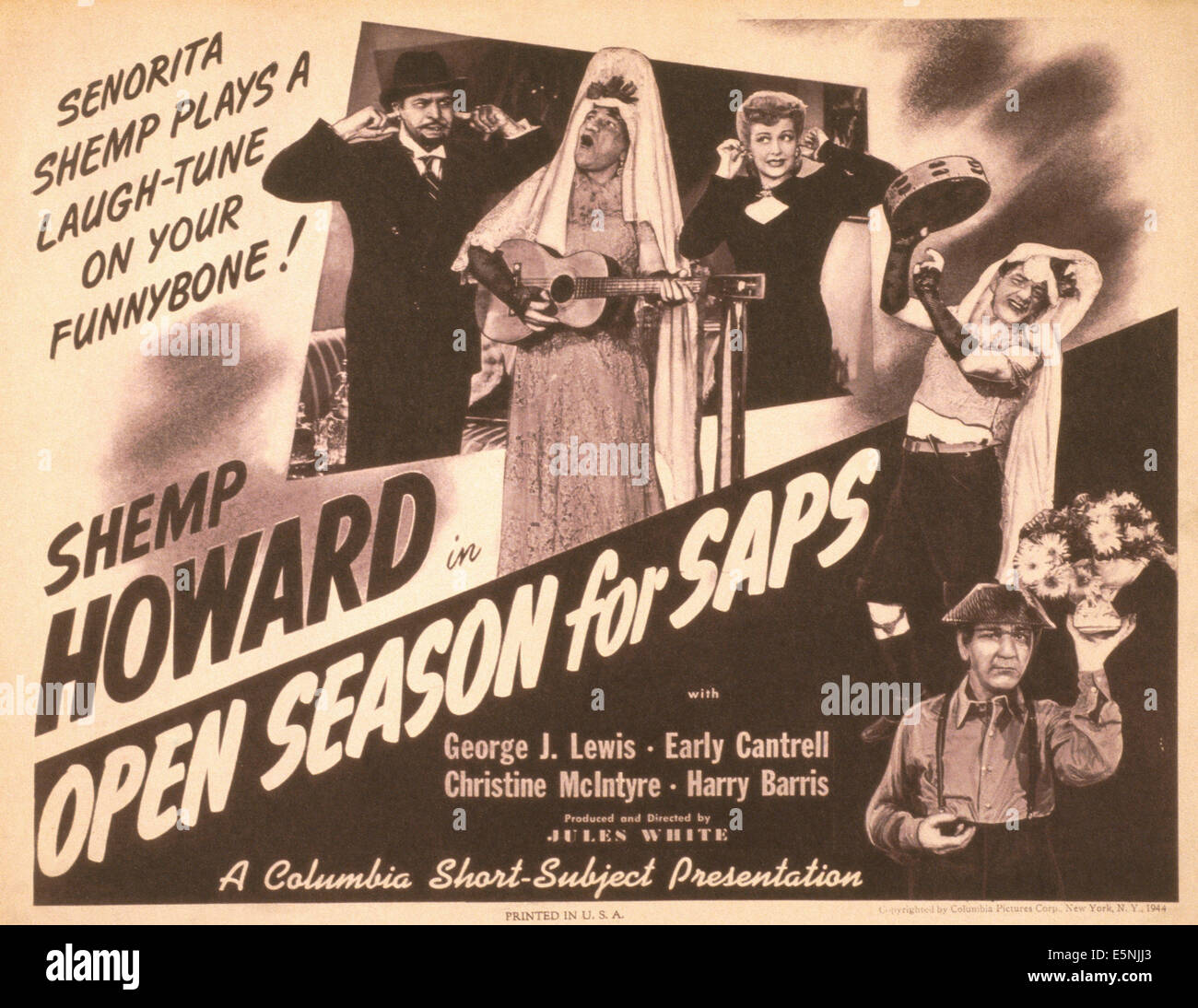 OPEN SEASON FOR SAPS, US poster, from left: George J. Lewis, Shemp ...