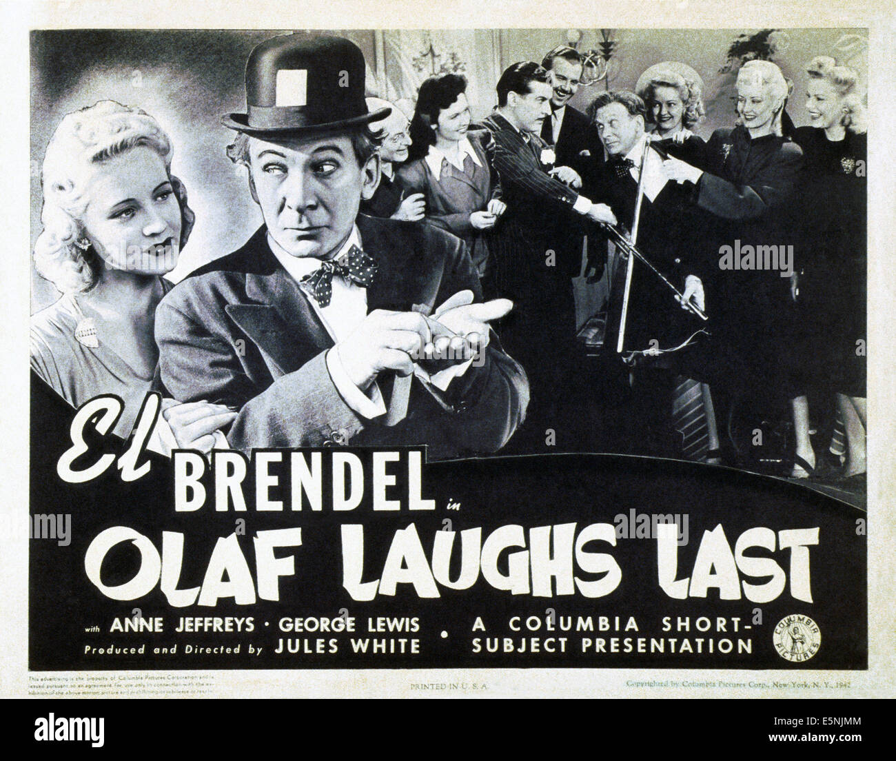 OLAF LAUGHS LAST, US lobbycard, from left: Anne Jeffreys, El Brendel ...