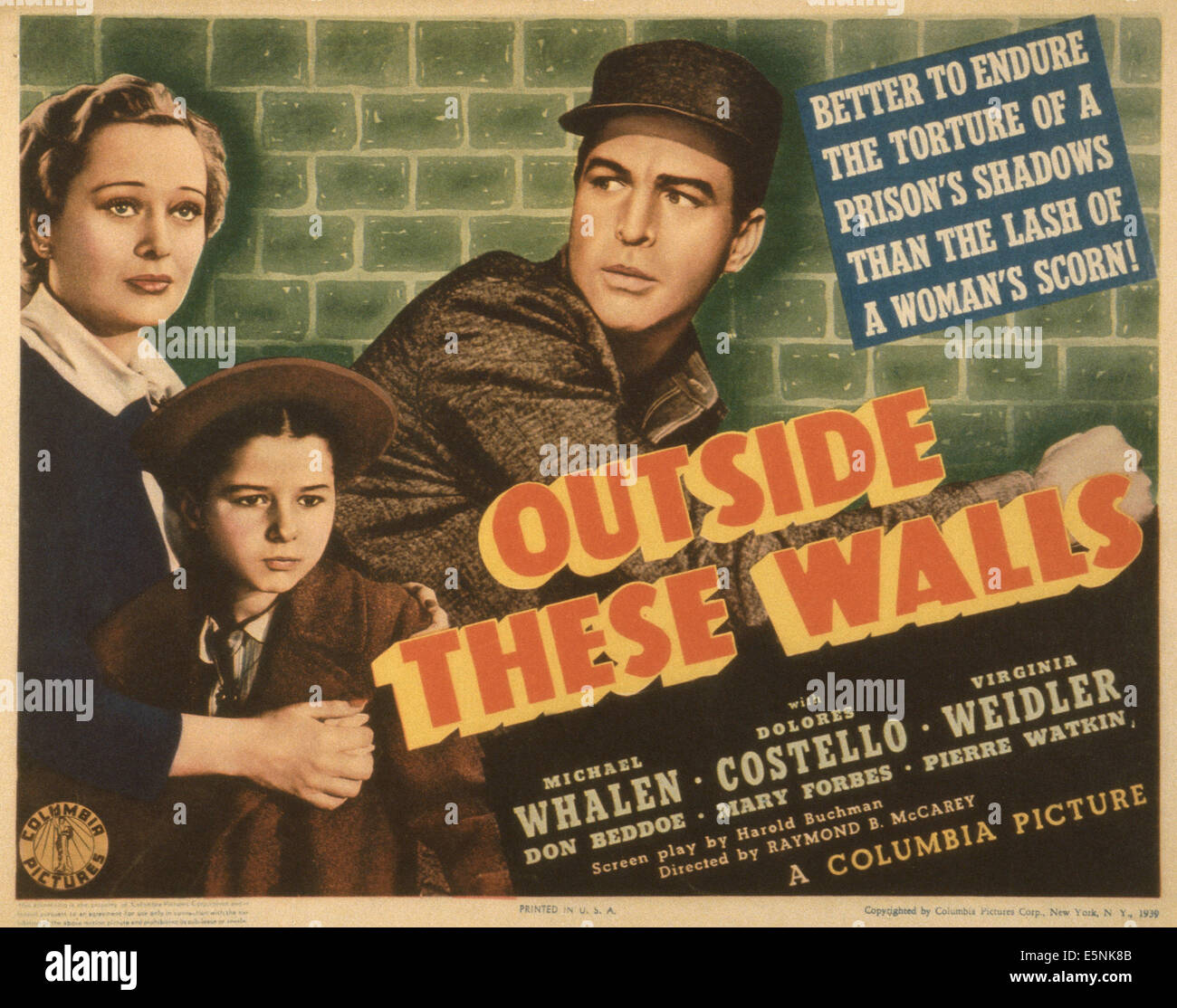 OUTSIDE THESE WALLS, US poster, from left: Dolores Costello, Virginia ...