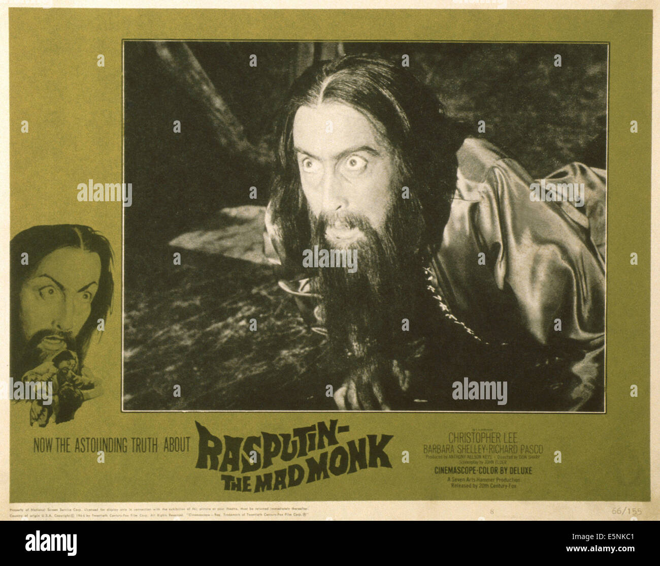 RASPUTIN: THE MAD MONK, US lobbycard, Christopher Lee as Rasputin, 1966 ...