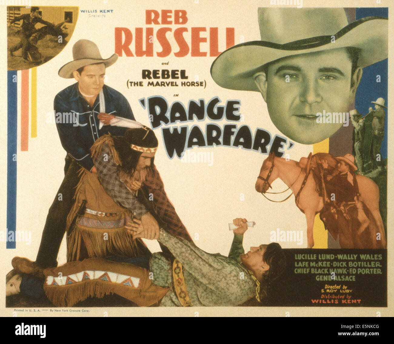 RANGE WARFARE, US poster, Reb Russell, 1934 Stock Photo - Alamy