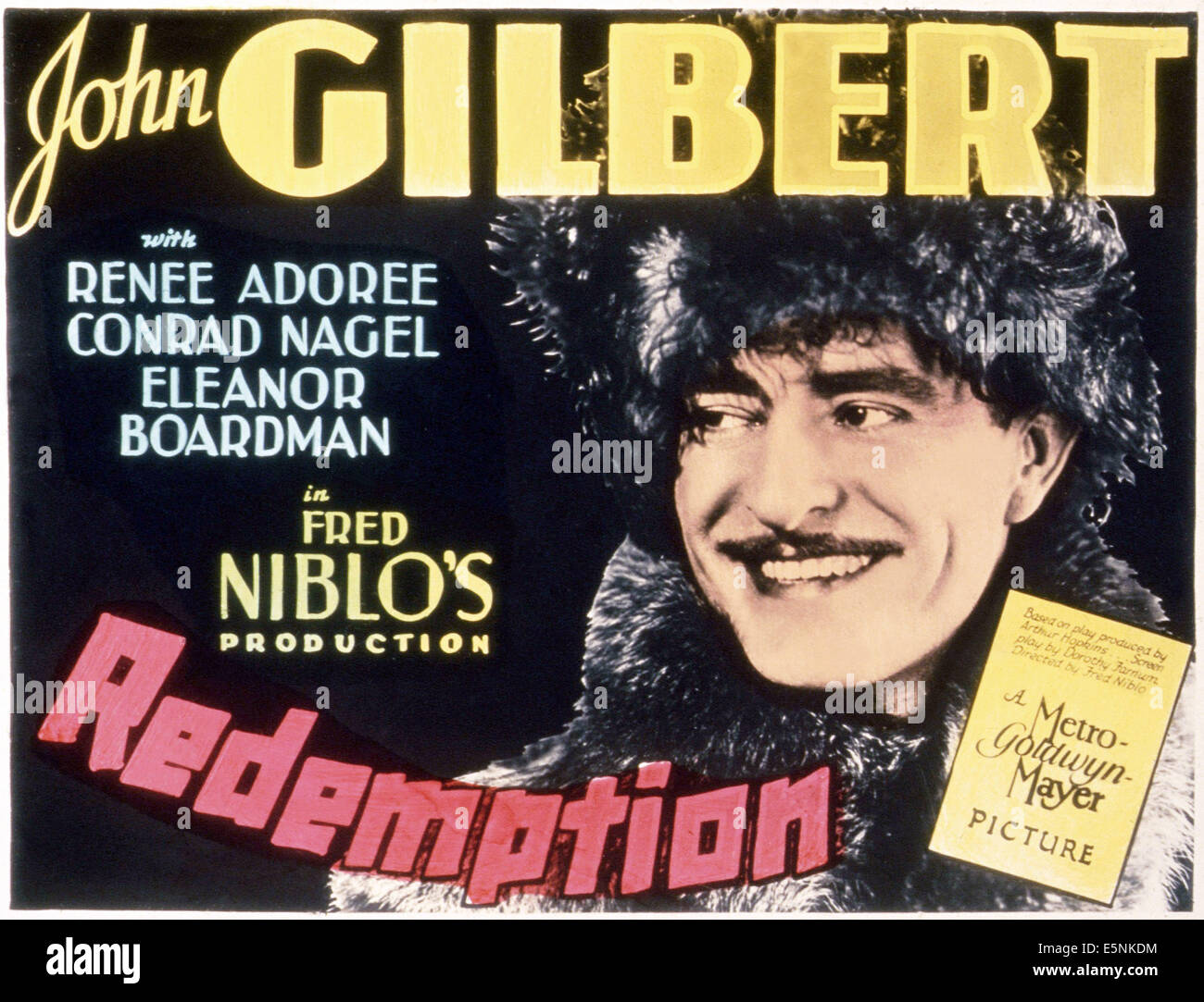 REDEMPTION, US poster, John Gilbert, 1930 Stock Photo - Alamy