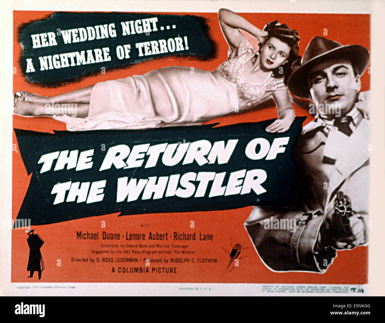 THE RETURN OF THE WHISTLER, Lenore Aubert, Michael Duane, 1948 Stock ...