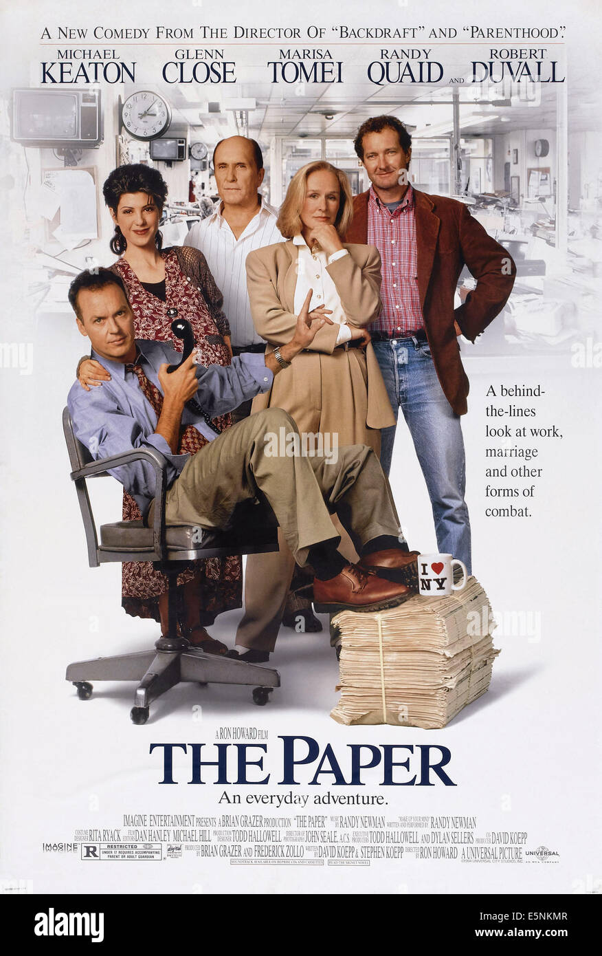THE PAPER, US poster, from left: Michael Keaton, Marisa tomei, Robert ...