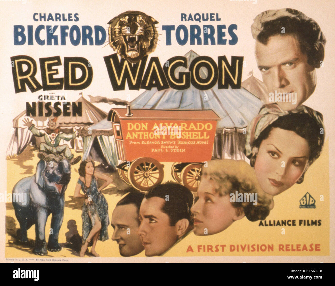 RED WAGON, US poster, heads from left: Anthony Bushell, Don Alvarado ...
