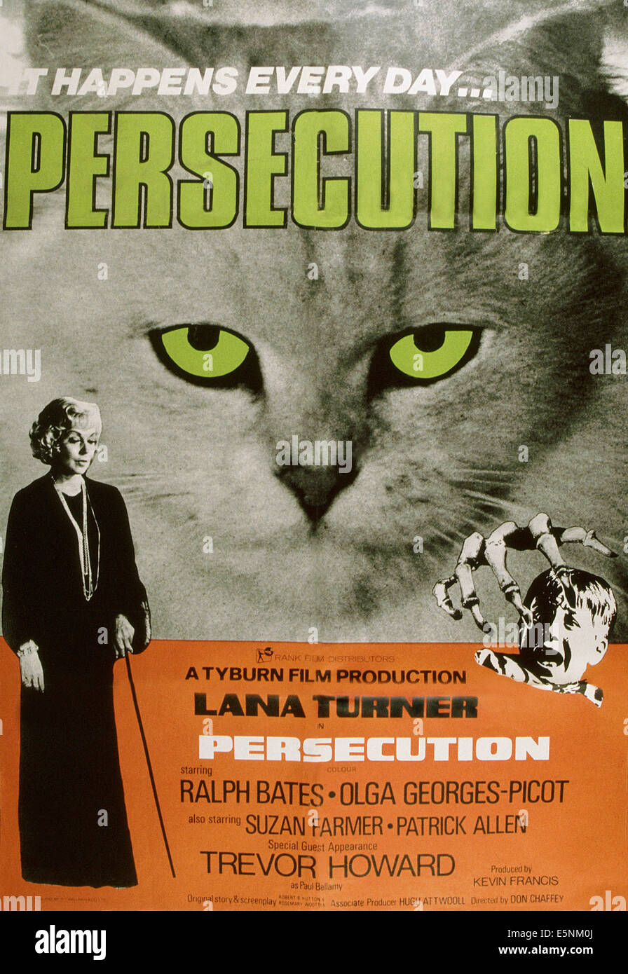 PERSECUTION, British poster, Lana Turner, 1975 Stock Photo - Alamy