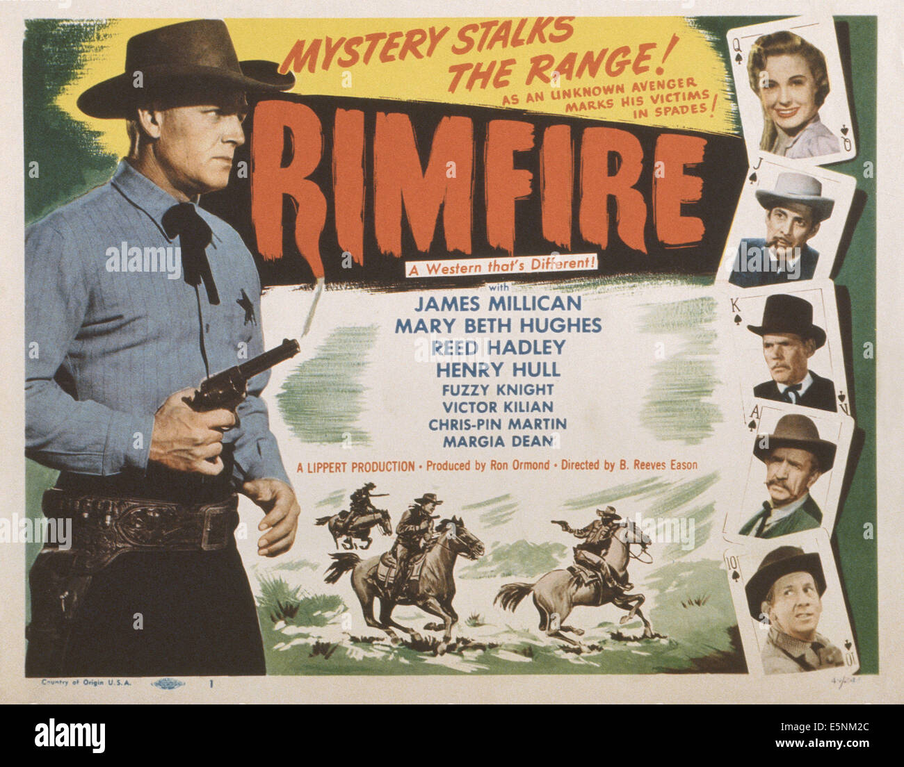 RIMFIRE, US poster, James Millican (left), right from top: Mary Beth ...