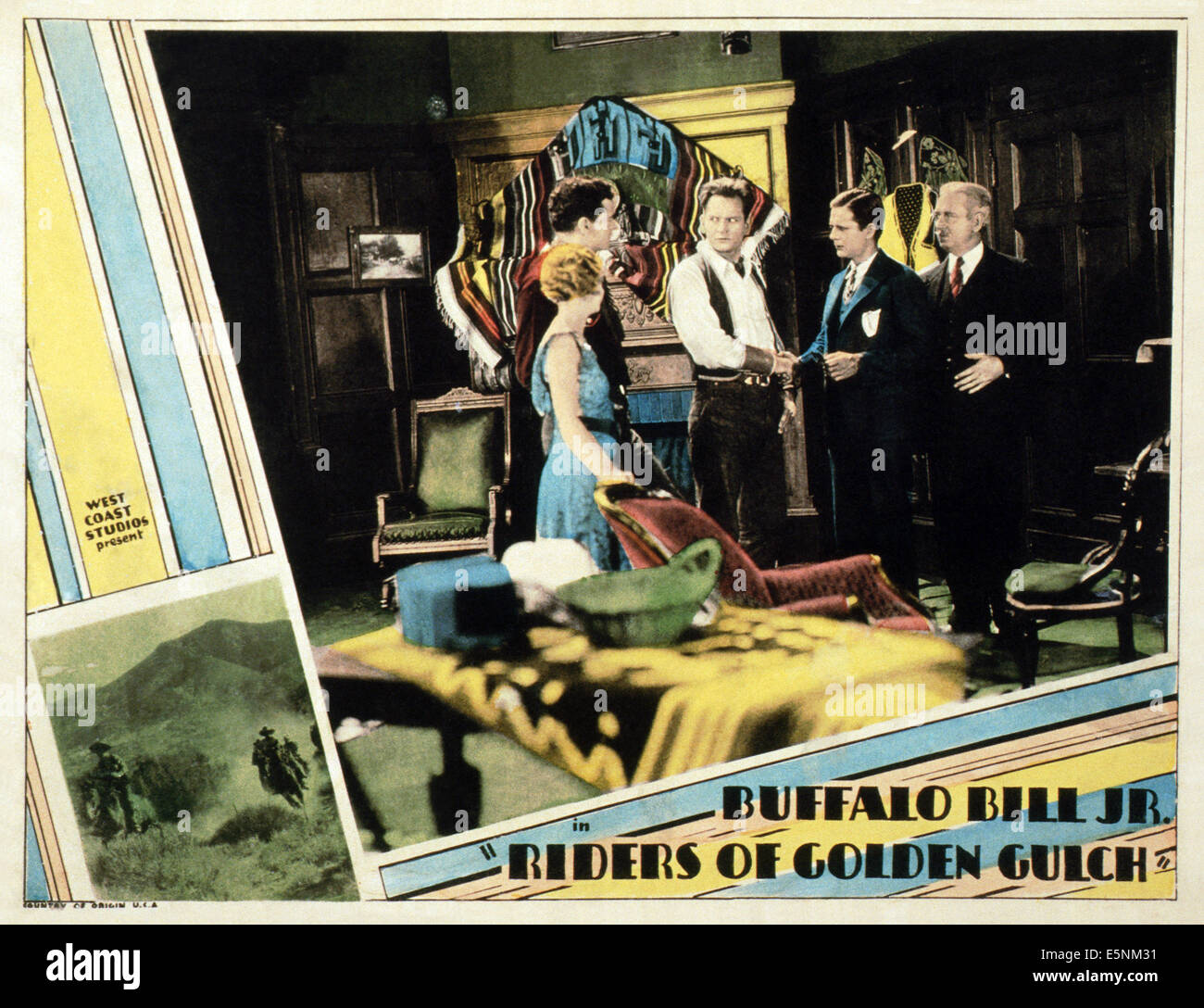RIDERS OF GOLDEN GULCH, US lobbycard, Buffalo Bill Jr. (center), 1932 ...