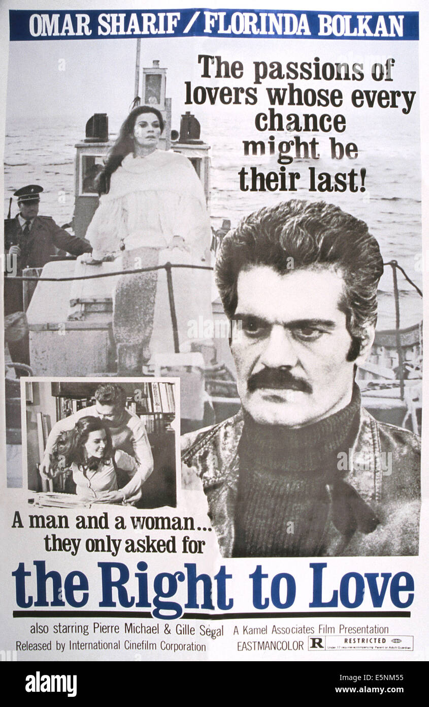 THE RIGHT TO LOVE, (aka LE DROIT D'AIMER), US poster, Florinda Bolkan ...
