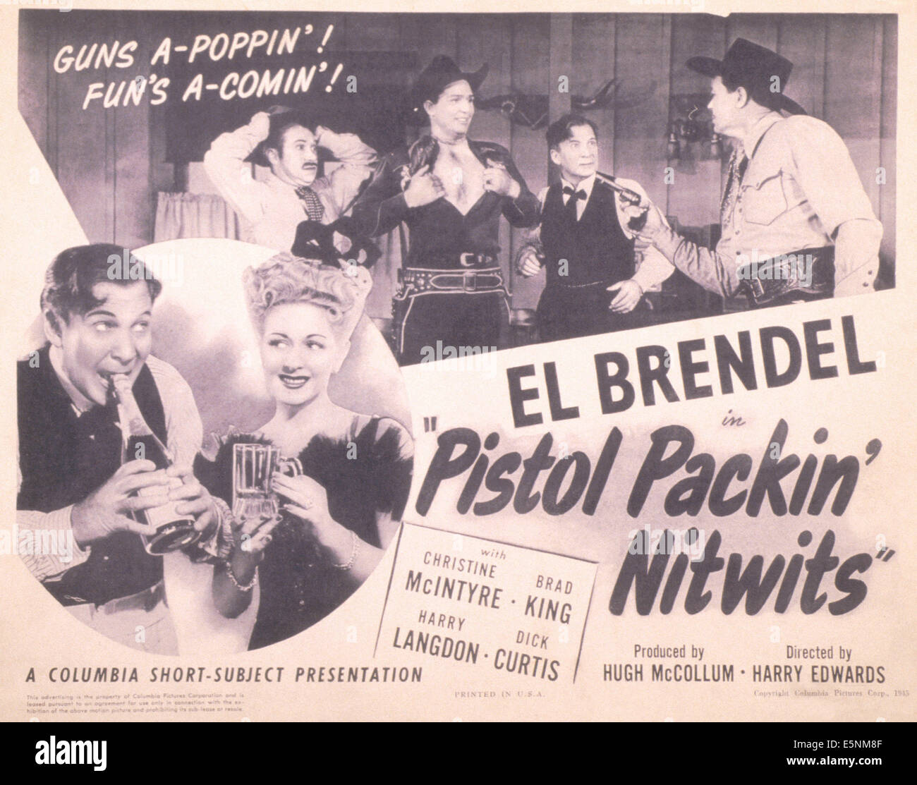 PISTOL PACKIN' NITWITS, US poster, top from left: Harry Langdon, Brad King, El Brendel, Dick ...