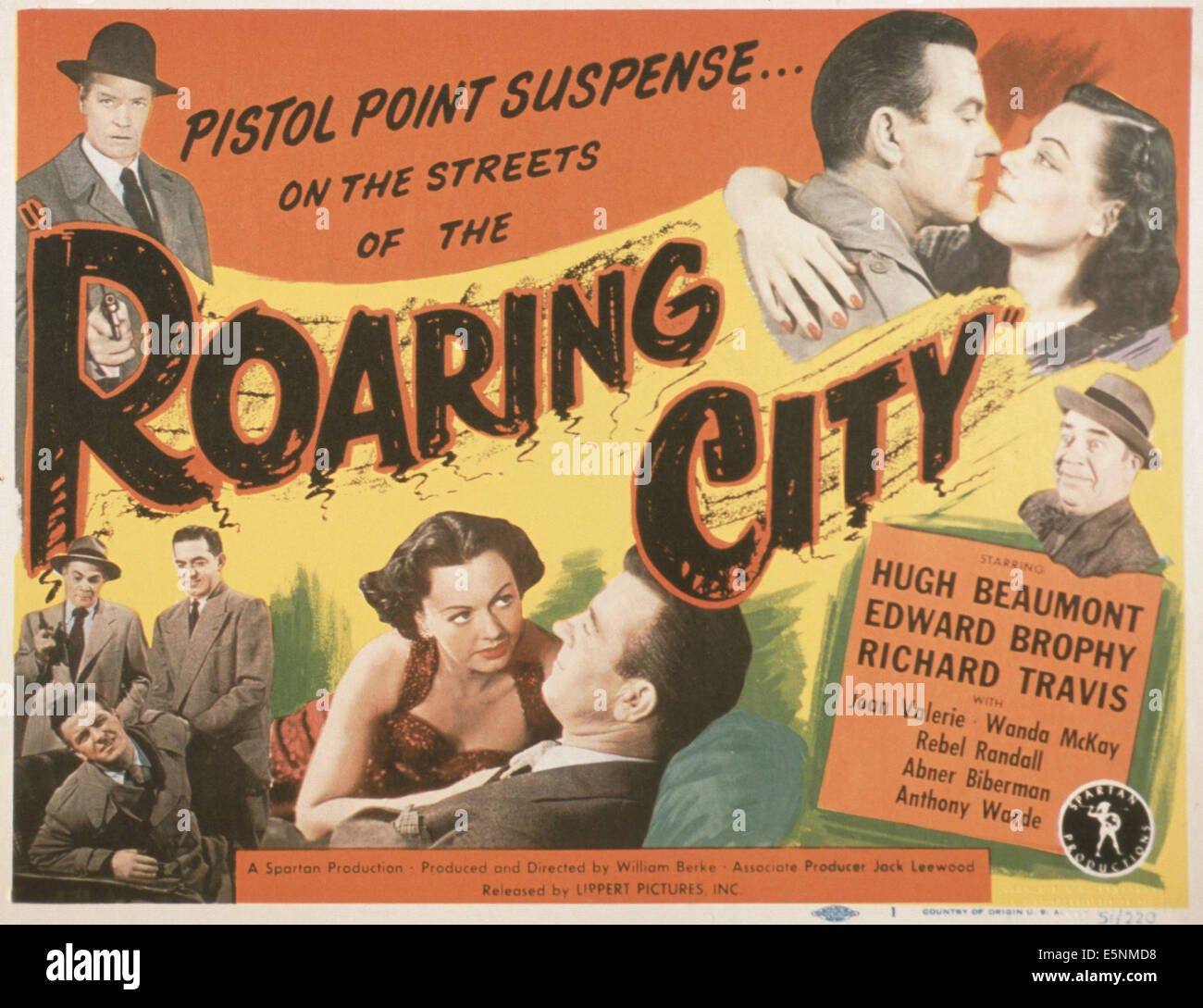 ROARING CITY, US poster, top from left: Richard Travis, Hugh Beaumont ...