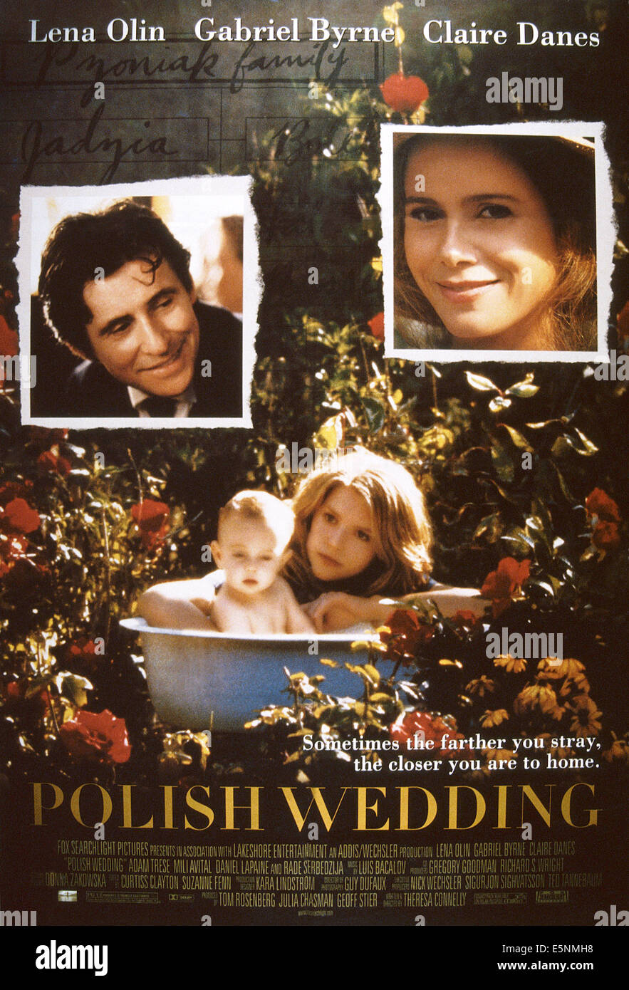 POLISH WEDDING, US poster, top from left: Gabriel Byrne, Lena Olin ...