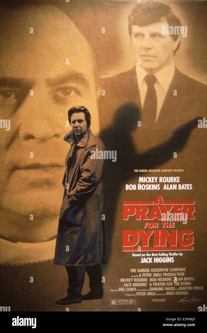 A PRAYER FOR THE DYING, US poster, from left: Bob Hoskins, Mickey ...