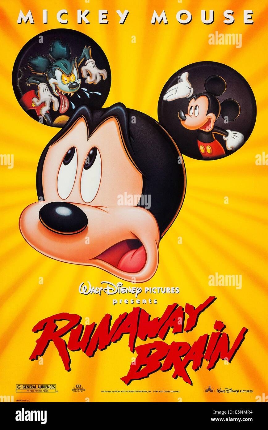 RUNAWAY BRAIN, US poster, Mickey Mouse, 1995, © Buena Vista/courtesy ...