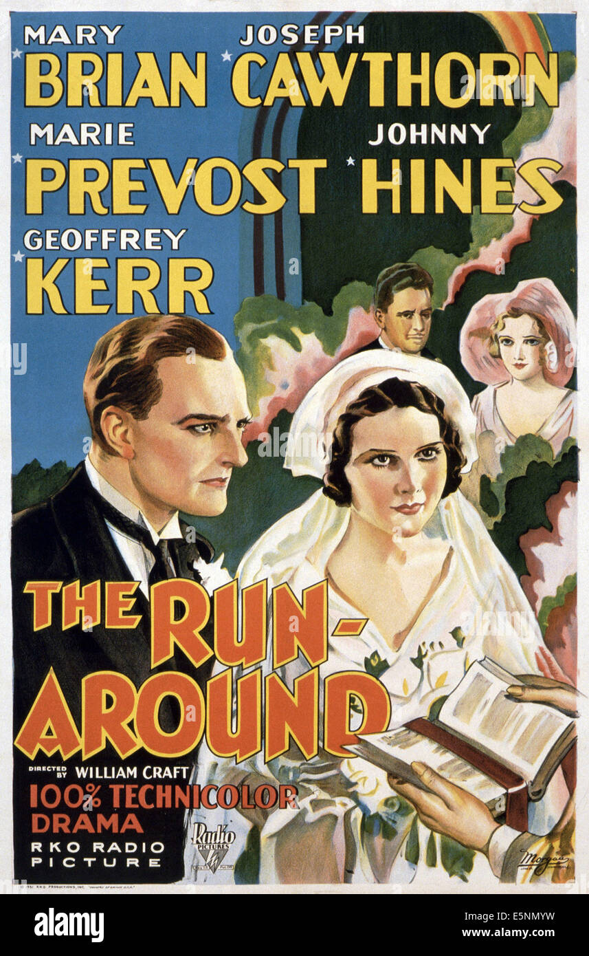THE RUNAROUND, US poster, front from left: Geoffrey Kerr, Mary Brian ...