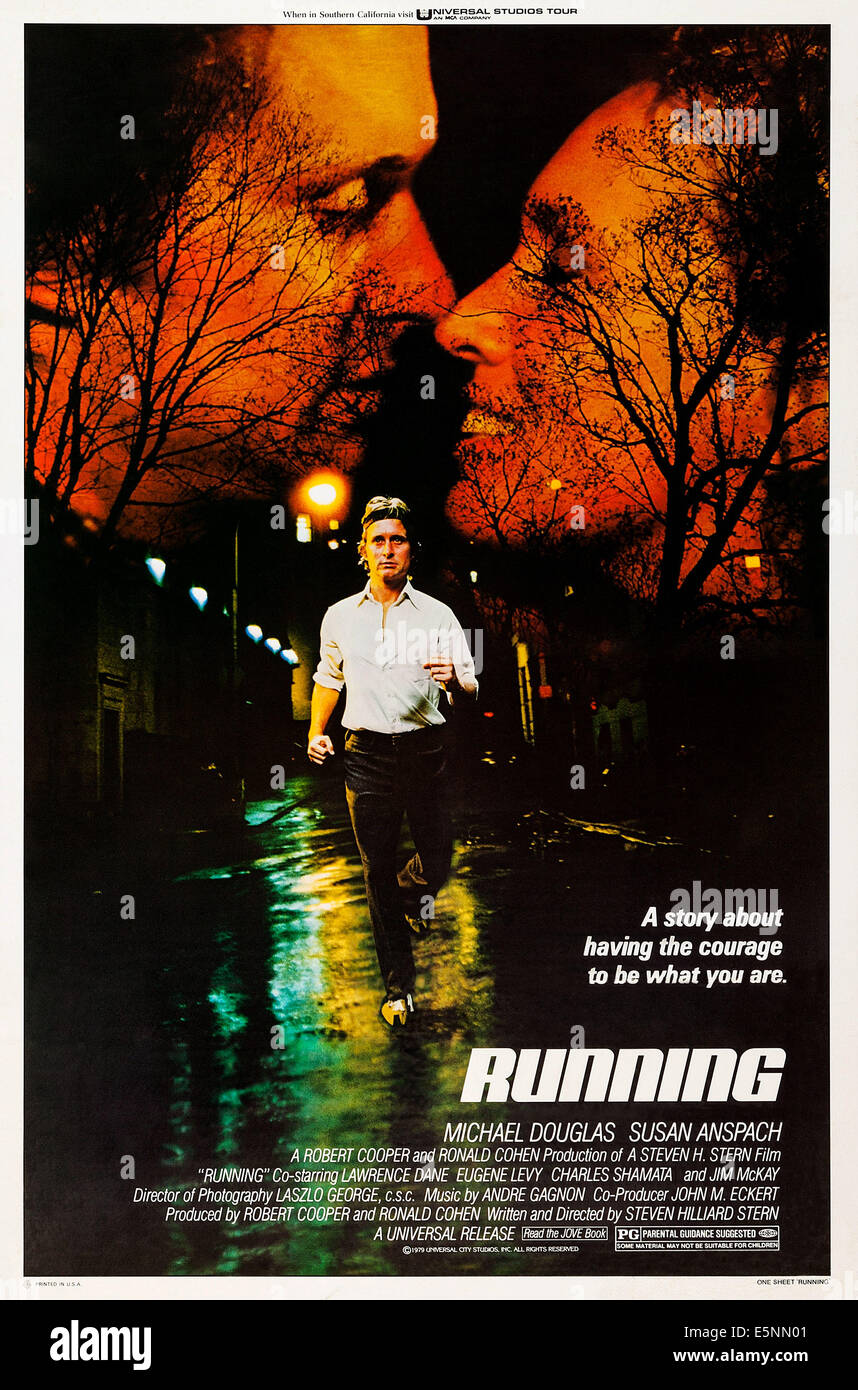 RUNNING, US poster, Michael Douglas, rear from left: Michael Douglas ...
