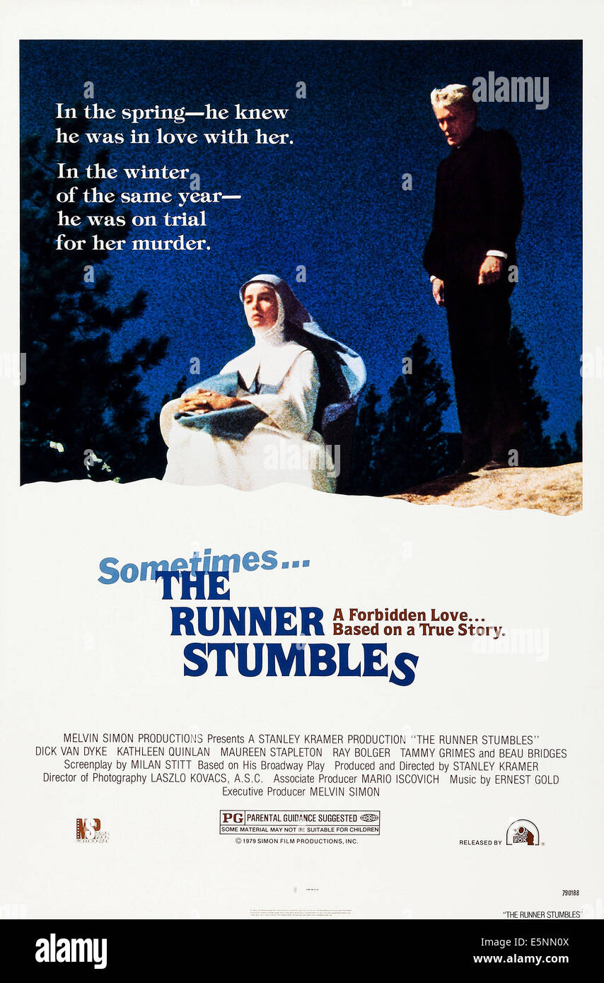 THE RUNNER STUMBLES, US poster art, from left: Kathleen Quinlan, Dick ...