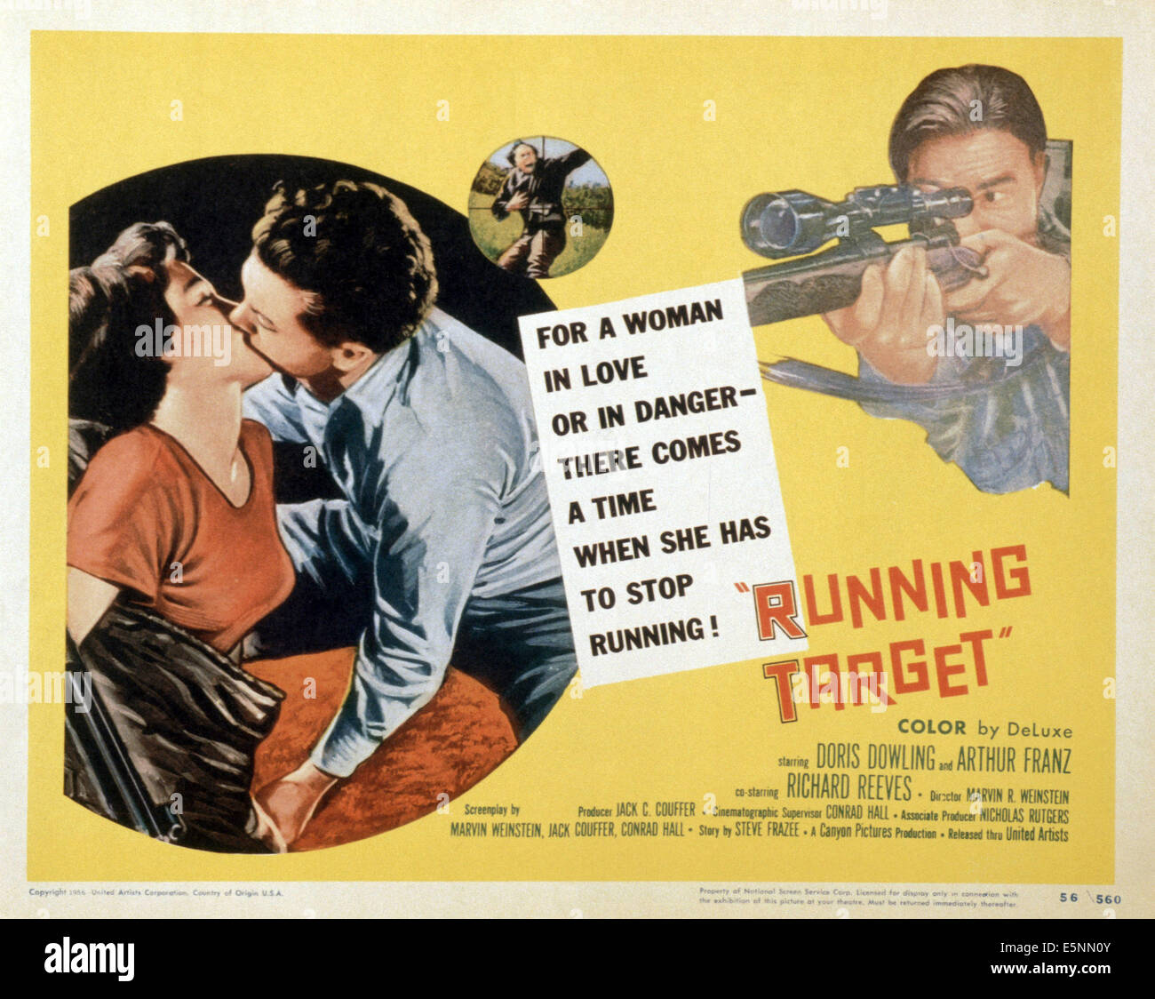 RUNNING TARGET, US poster, kissing from left: Doris Dowling, Arthur ...