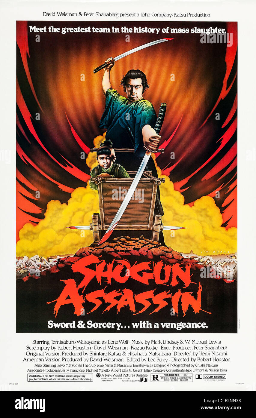 SHOGUN ASSASSIN, US poster art, Tomisaburo Wakayama, 1980. ©New World ...