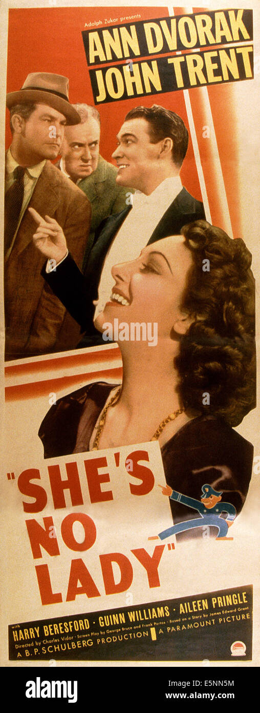 SHE'S NO LADY, US poster, from left: Guinn 'Big Boy' Williams, Harry ...