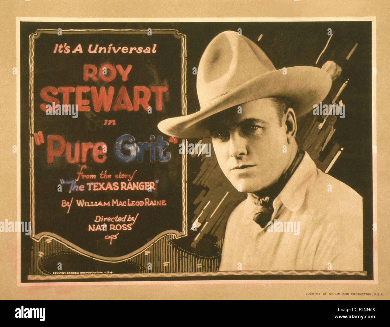 PURE GRIT, US poster, Roy Stewart, 1923 Stock Photo - Alamy