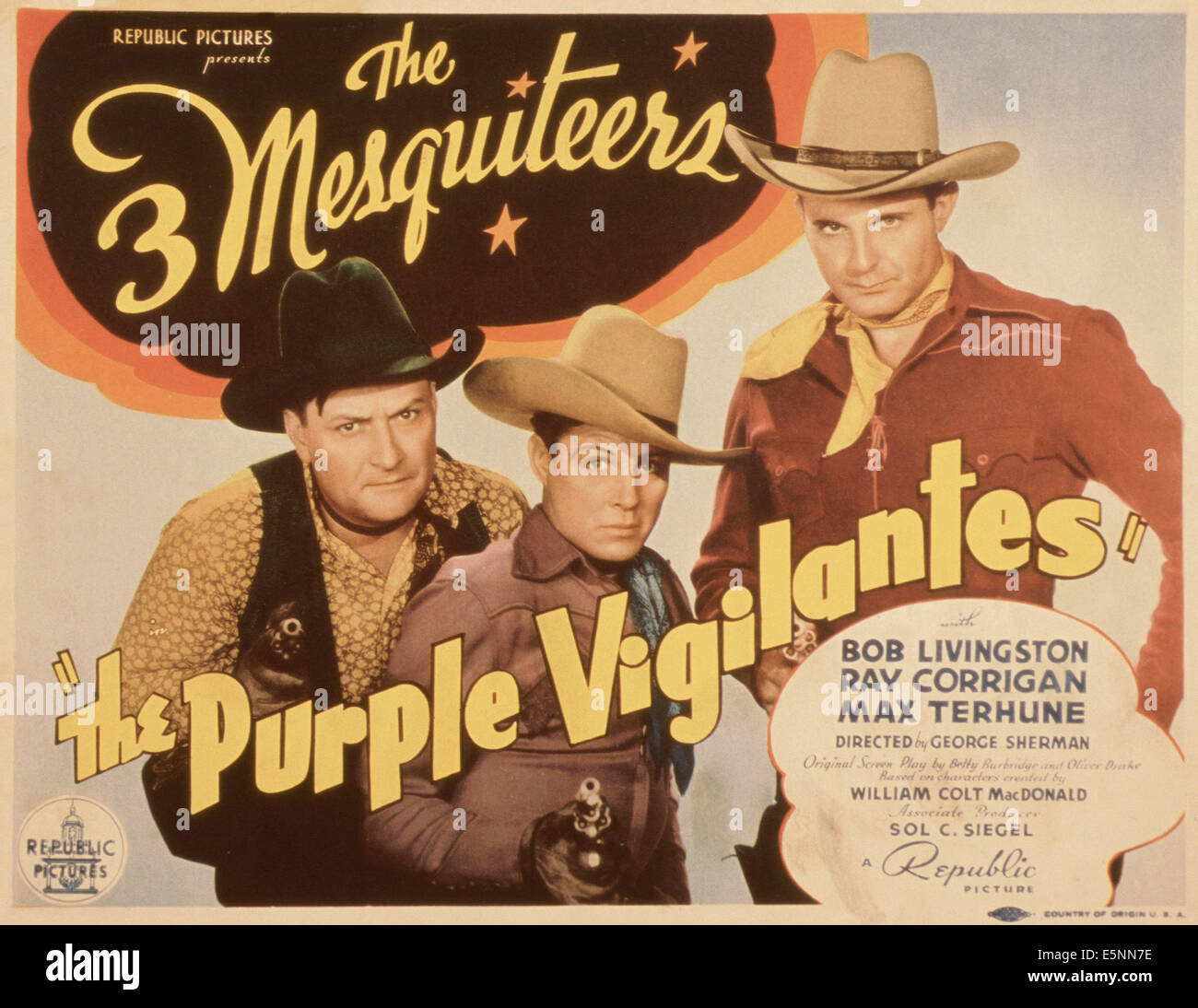 THE PURPLE VIGILANTES, US poster, from left: Max Terhune, Robert ...