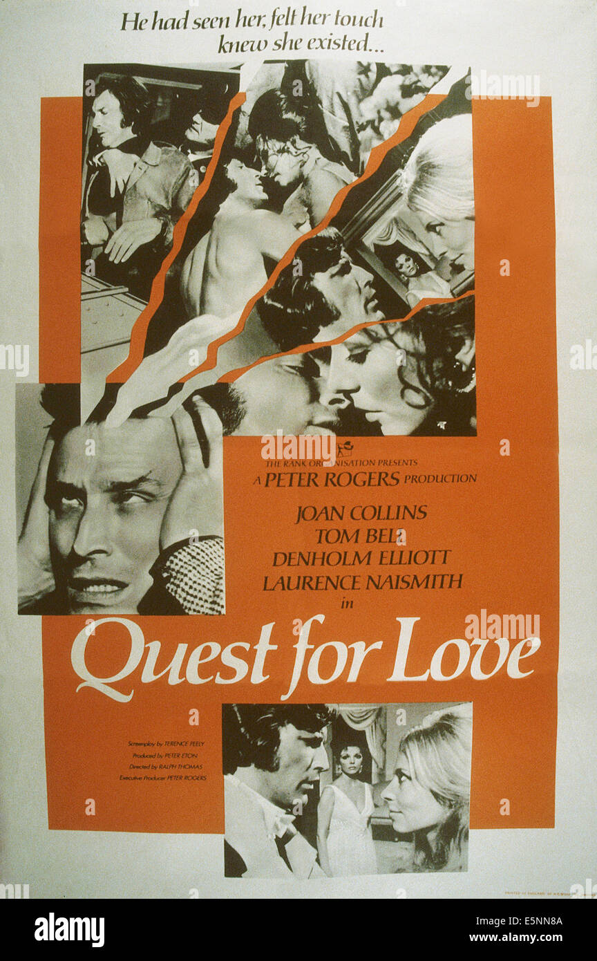 QUEST FOR LOVE, British poster, Tom Bell (center left), Joan Collins ...