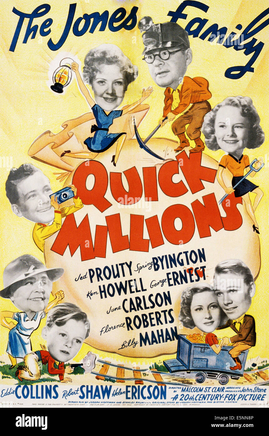 QUICK MILLIONS, clockwise from lower right, Kenneth Howell, Helen Ericson, Billy Mahan, Florence ...
