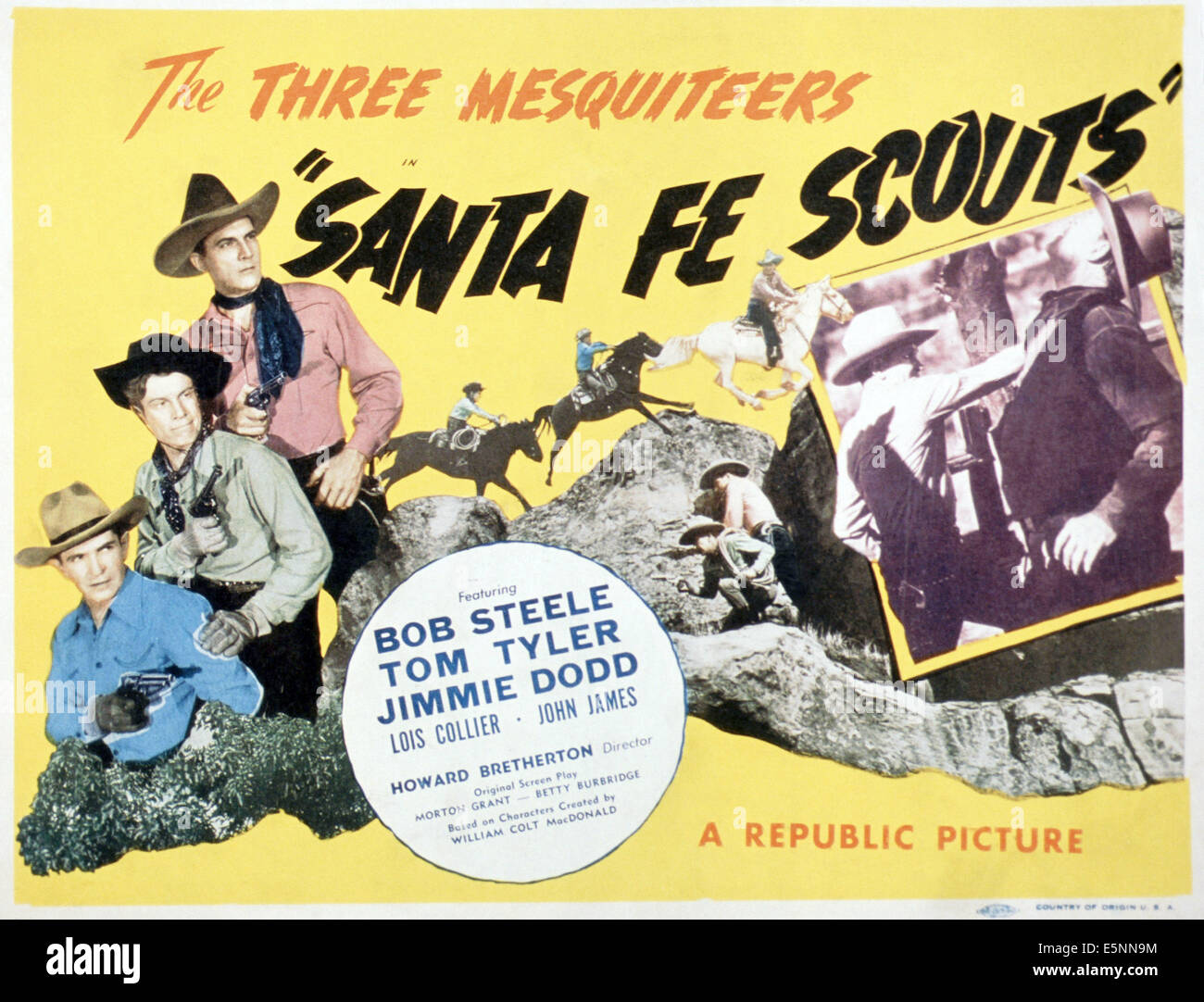 SANTA FE SCOUTS, US poster, left from top: Tom Tyler, Jimmie Dodd, Bob ...