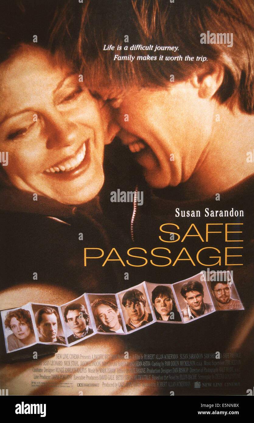 SAFE PASSAGE, US poster, top from left: Susan Sarandon, Sam Shepard ...