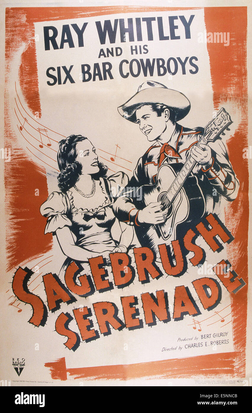 SAGEBRUSH SERENADE, US poster, from left: Jean Joyce, Ray Whitley, 1939 ...