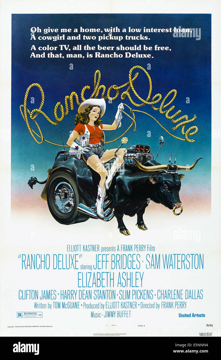 RANCHO DELUXE, US poster, Elizabeth Ashley, 1975 Stock Photo - Alamy