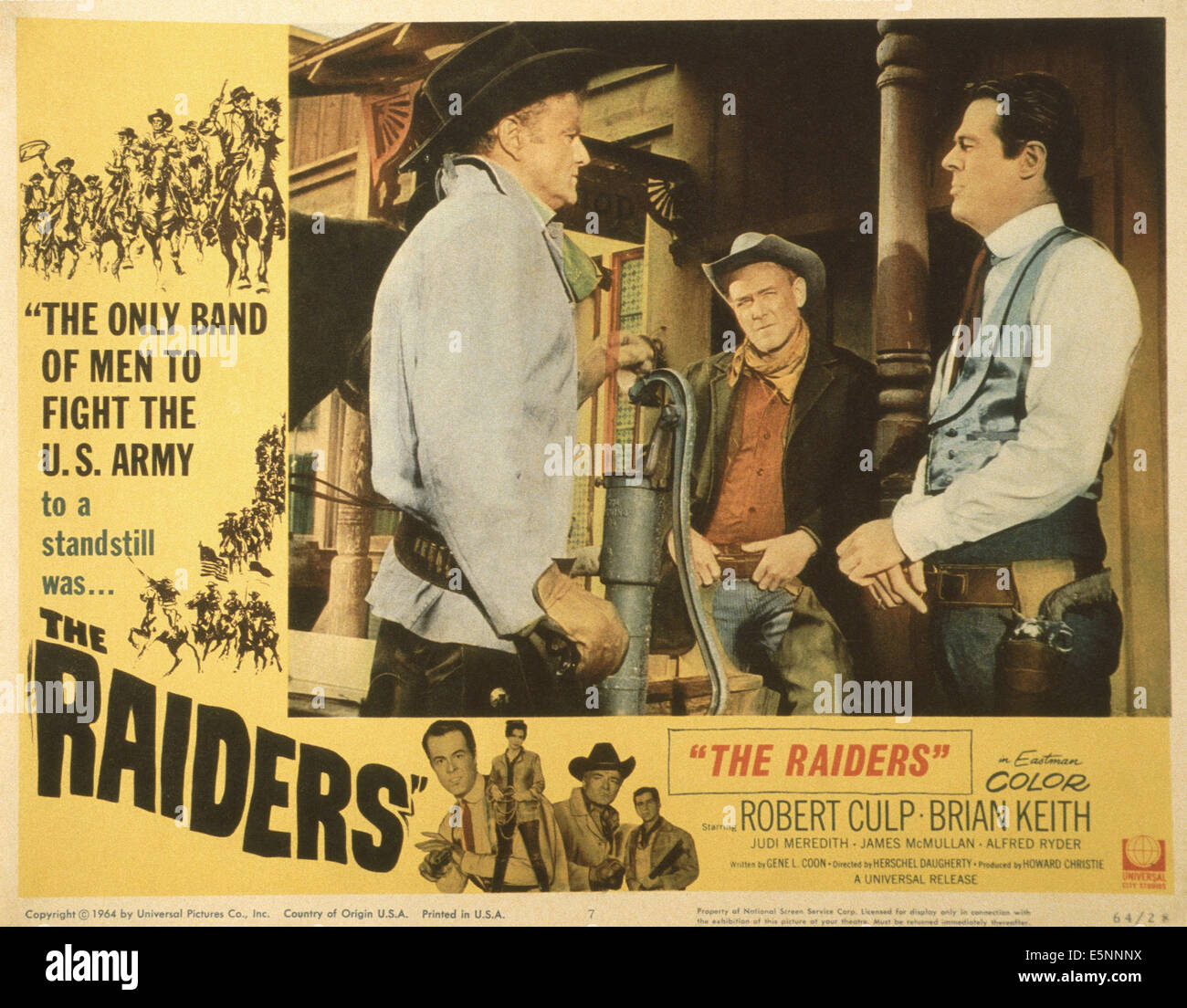 THE RAIDERS, US lobbycard, Brian Keith (left), Robert Culp (right ...