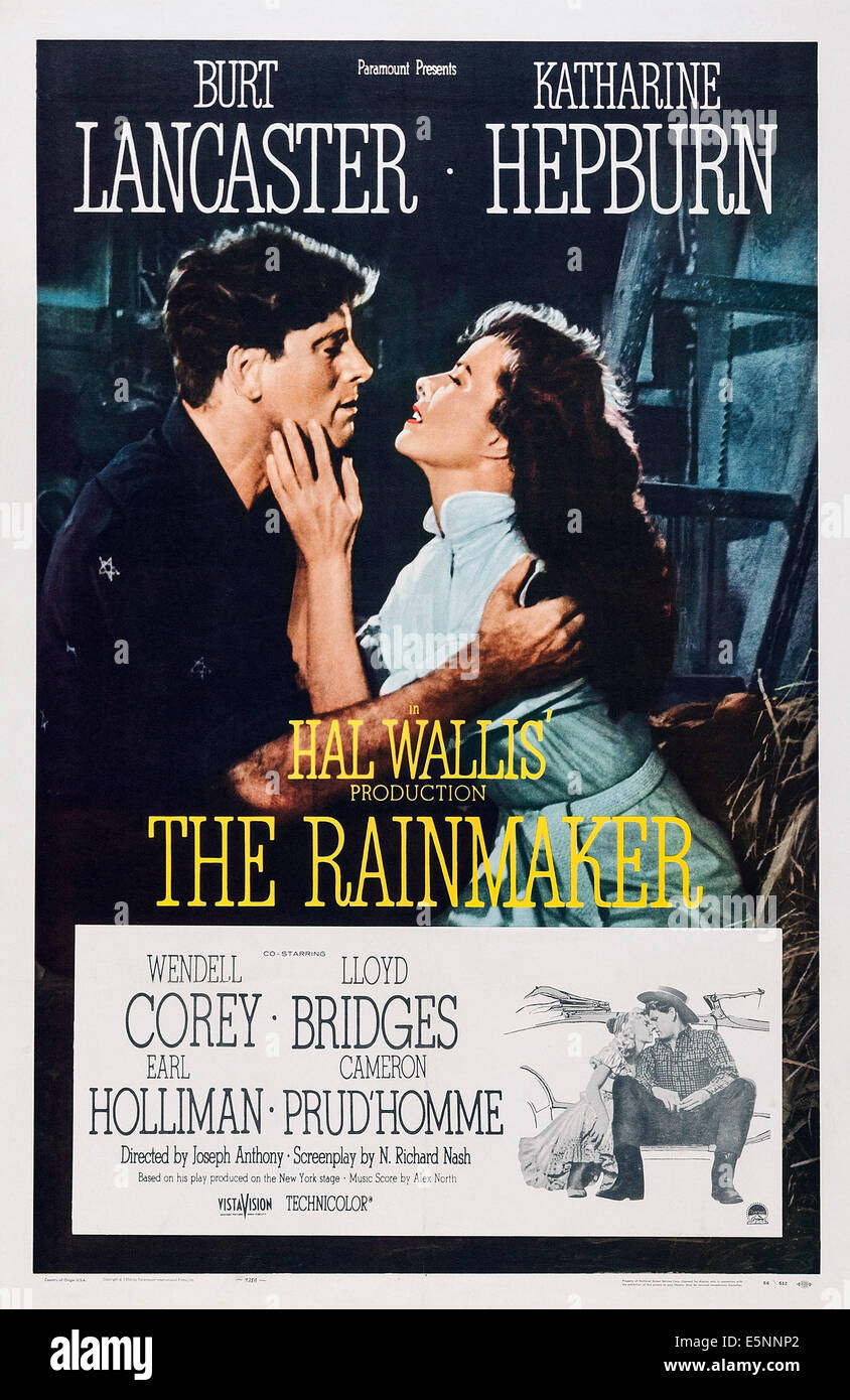THE RAINMAKER, US poster art, from left: Burt Lancaster, Katharine ...