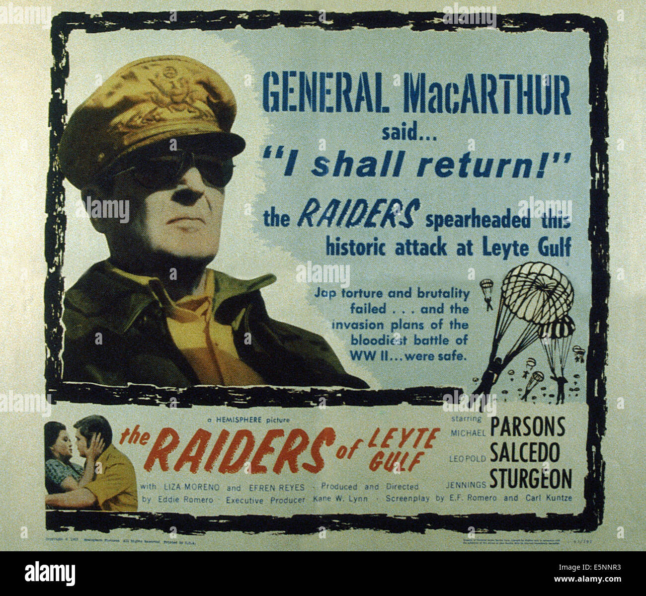 THE RAIDERS OF LEYTE GULF, US poster, Douglas MacArthur (top), 1963 ...