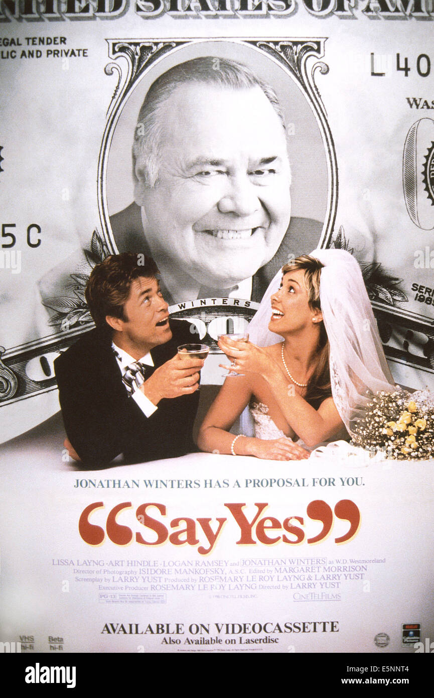 SAY YES, US poster art, from left: Art Hindle, Jonathan Winters, Lissa ...