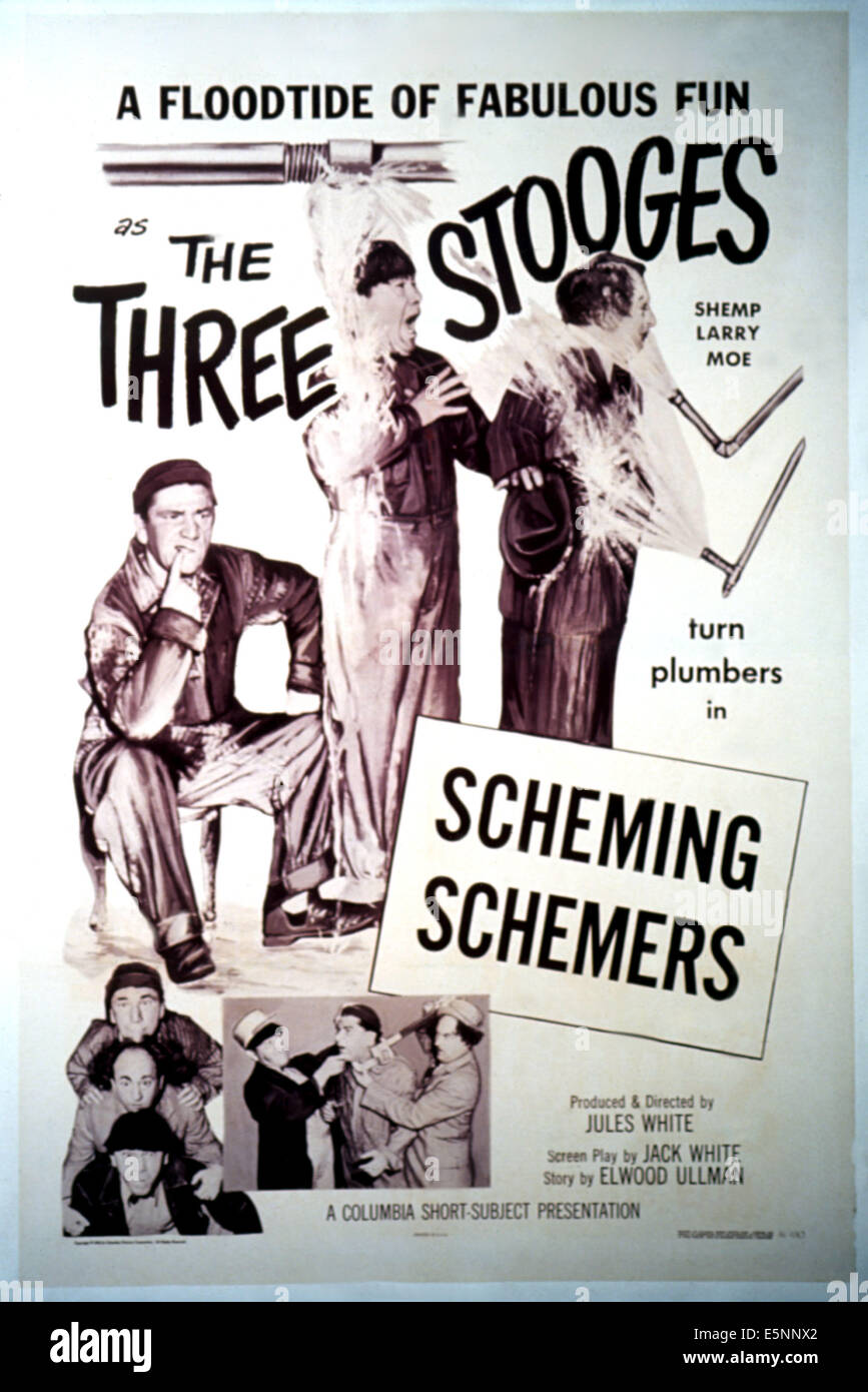 SCHEMING SCHEMERS, The Three Stooges-top from left: Shemp Howard, Moe ...