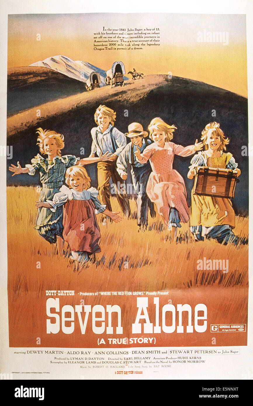 SEVEN ALONE, US poster art, 1974 Stock Photo - Alamy