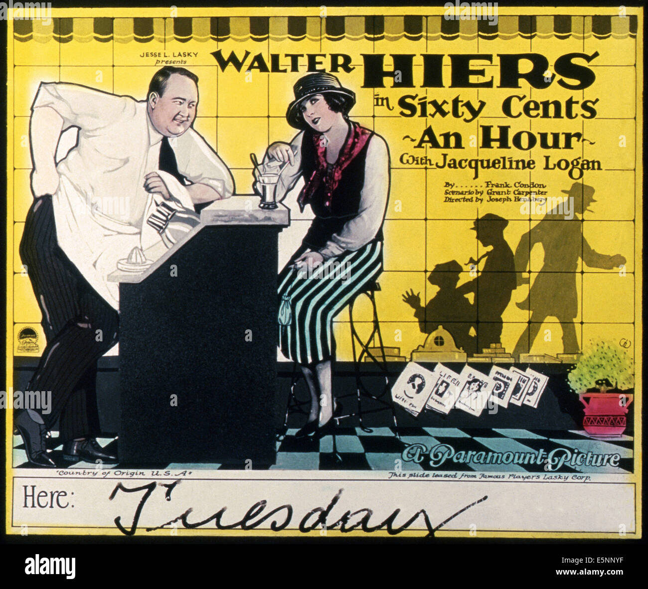 SIXTY CENTS AN HOUR, US lobbycard, from left: Walter Hiers, Jacqueline ...