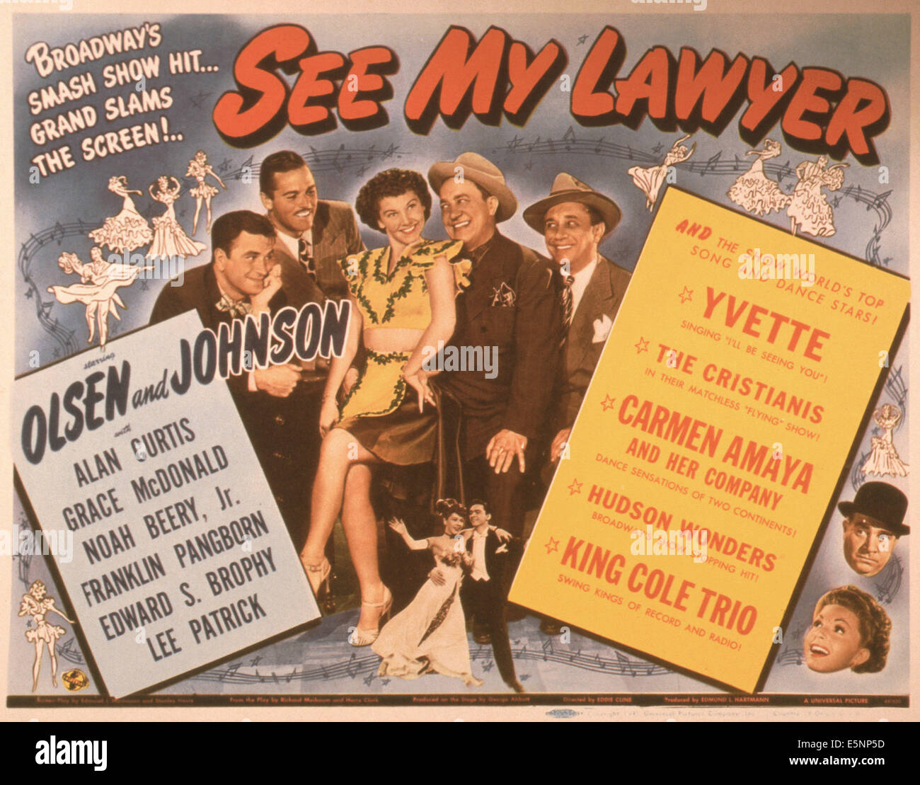 SEE MY LAWYER, US poster, from left: Noah Beery Jr., Alan Curtis, Grace ...