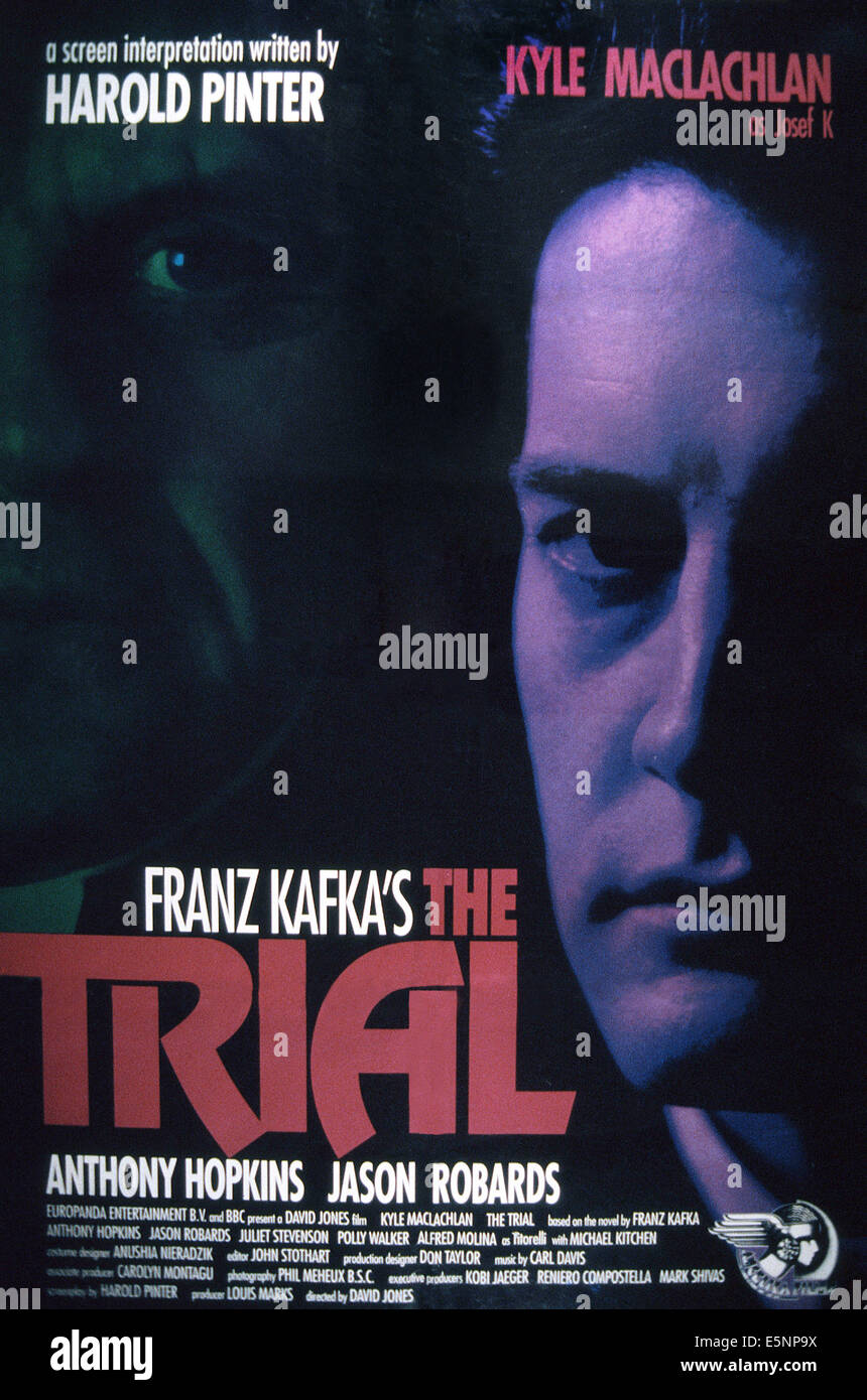 THE TRIAL, US poster art, from left: Anthony Hopkins, Kyle MacLachlan ...