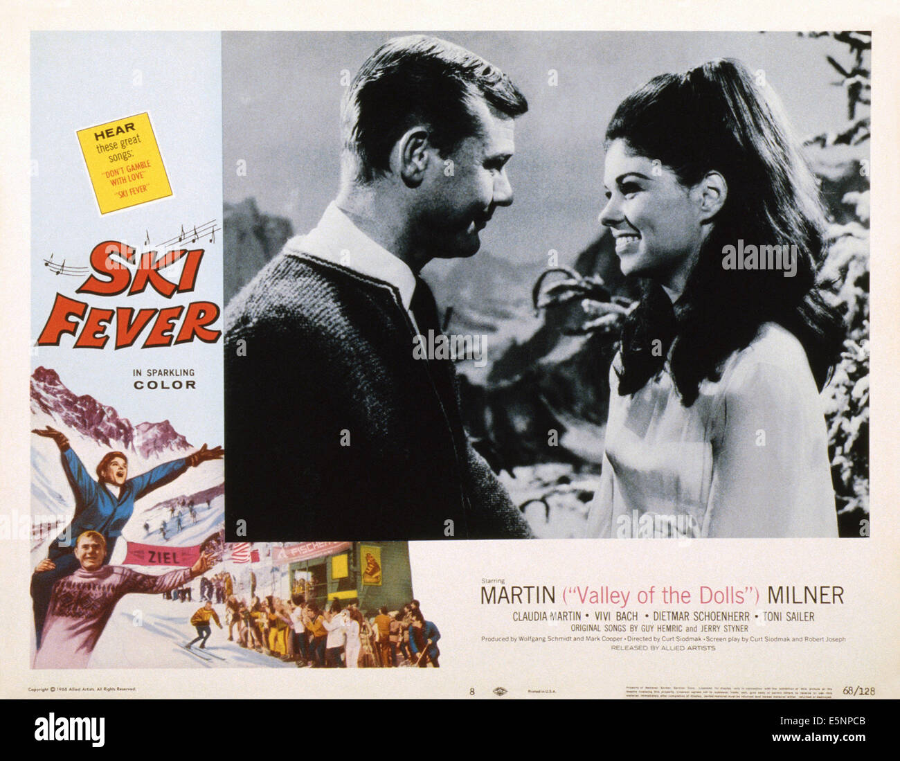 SKI FEVER, US lobbycard, from left: Martin Milner, Claudia Martin, 1966 ...