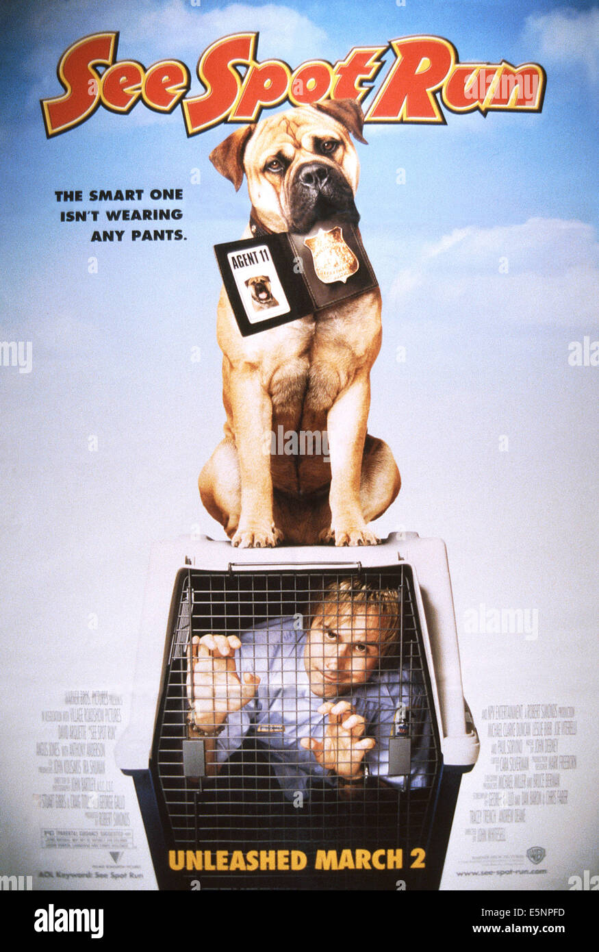 SEE SPOT RUN, US poster, David Arquette, 2001, © Warner Brothers ...
