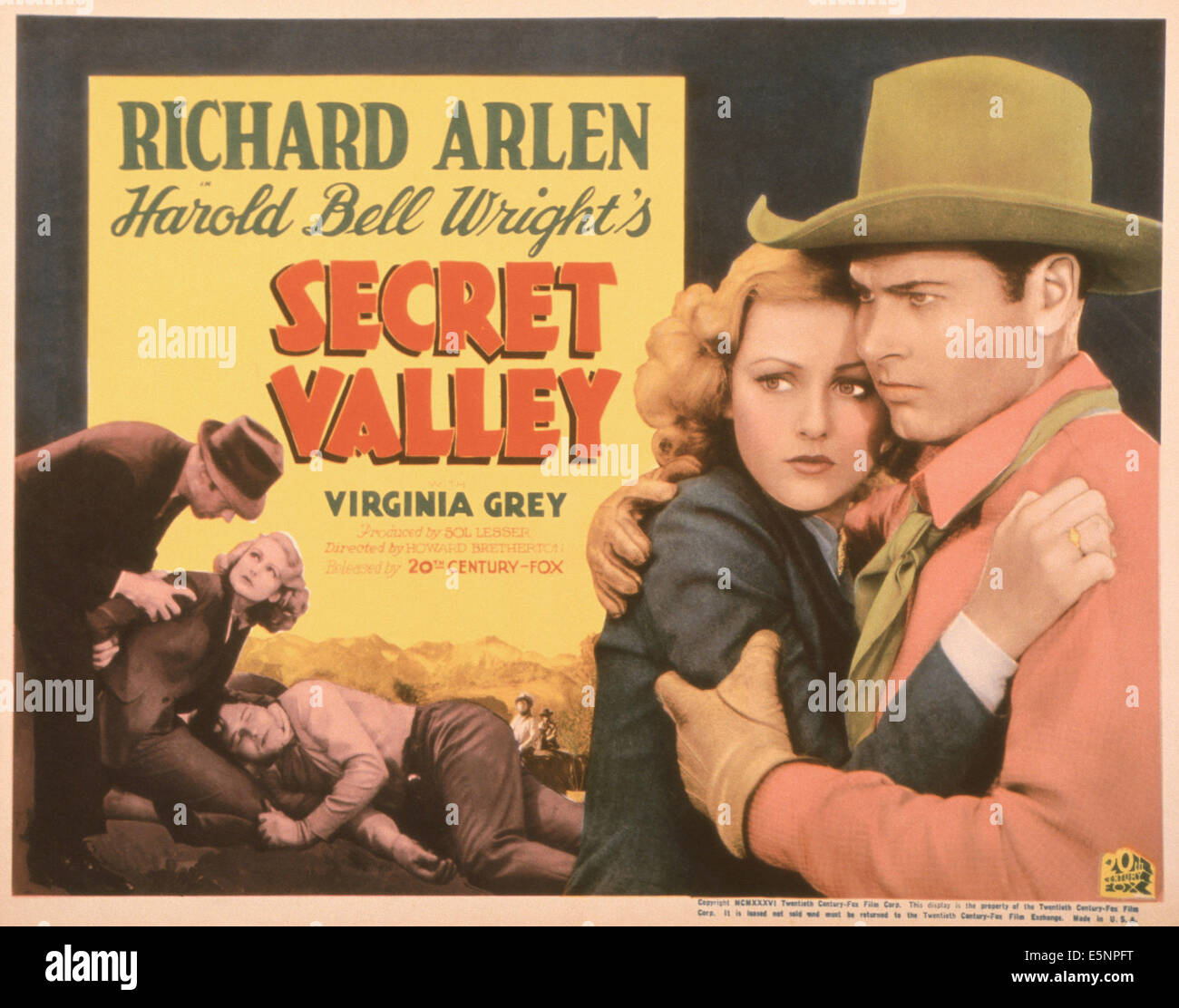 SECRET VALLEY, US poster, embracing from left: Virginia Grey, Richard ...