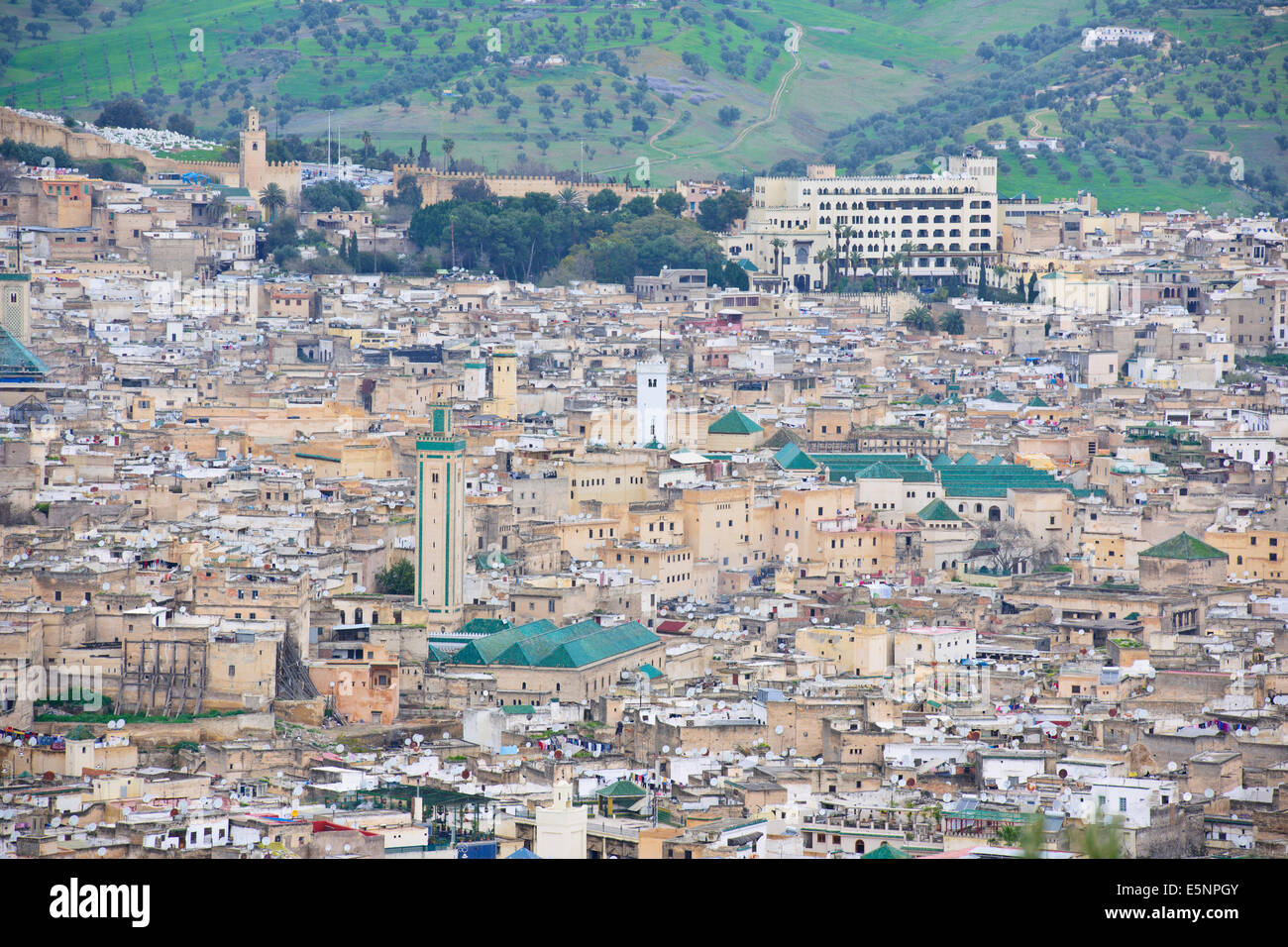 Fez City Skyline looking East and West,Souk,Surrounding Hills,City ...